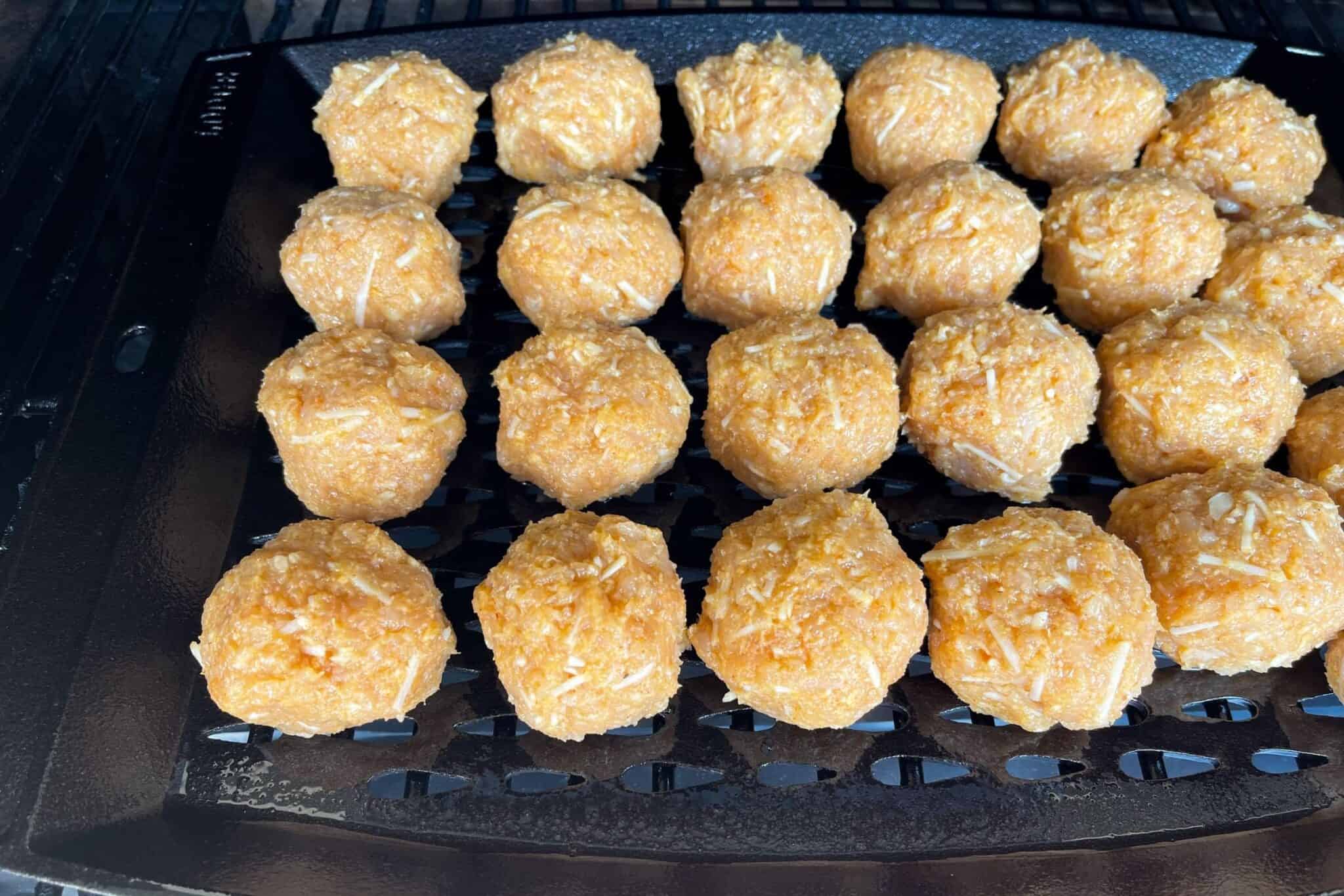 Traeger Smoked BBQ Chicken Meatballs - With the Woodruffs