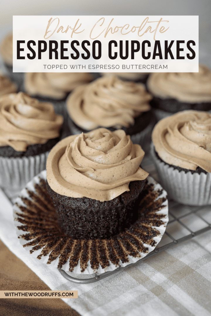 Espresso Cupcakes with Espresso Frosting - With the Woodruffs