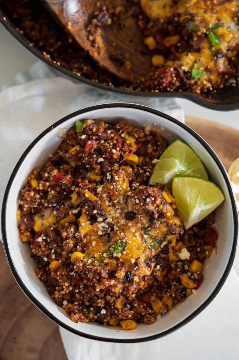 Tex Mex Ground Beef and Quinoa Skillet